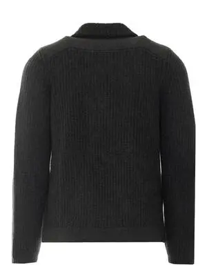 Brunello Cucinelli Cashmere Half English-rib Mariner Cardigan - Grey