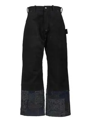 DEAR BORO Patchwork Trousers - Black
