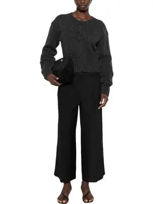 MAISON123 Pressed-crease Wide-leg Trousers - Black