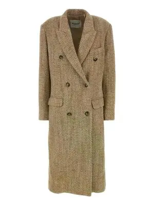 MARANT ETOILE Pilda Herringbone-knit Coat