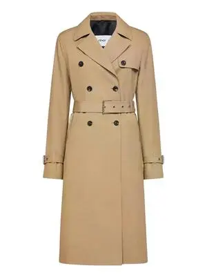 Fendi Double-breasted Belted Trench Overcoat - Neutrals
