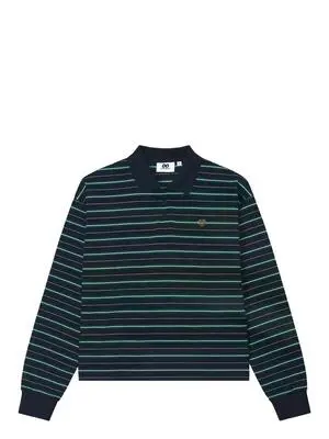 CHOCOOLATE Striped Polo Top - Blue