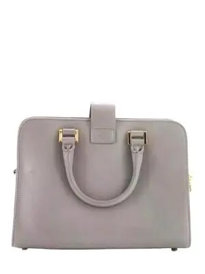 Saint Laurent Monogram Cabas Leather Baby Satchel - Grey