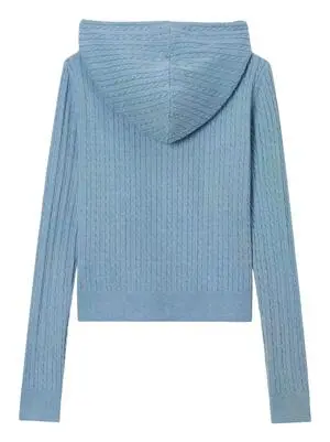 CHOCOOLATE CHOCOOLATE Cable-Knit Embroidered Cardigan