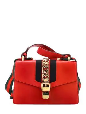 Gucci Sylvie Leather Small Shoulder Bag - Red
