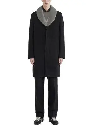 MAISON MARGIELA Shearling-collar Coat - Black