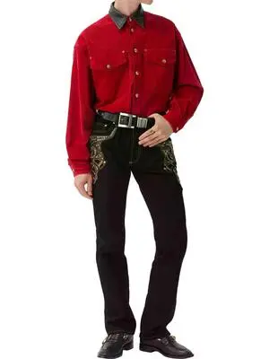 Versace Corduroy Velvet Blouson - Red