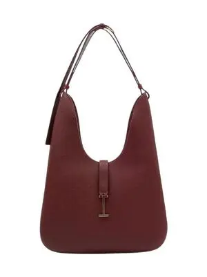 TOM FORD TOM FORD Medium Kara T-Bar Pebbled Leather Tote Bag Red