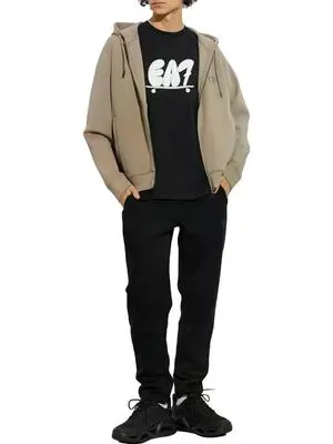 EA7 Logo-print Short-sleeve T-shirt - Black