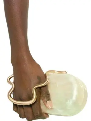 Cult Gaia Cult Gaia Ilaria Clutch With Sculptural Gold-Tone Handle Neutrals