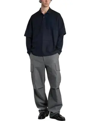 DARKPARK Zack Layered-sleeve Panelled Polo Shirt - Blue