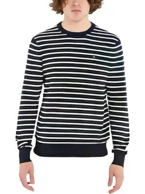 Tommy Hilfiger Striped Crew-neck Sweater - Blue