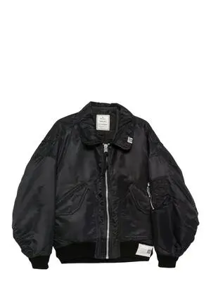Mihara Yasuhiro Ruched Zip-up Bomber Jacket - Black