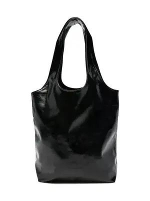 A.p.c. Logo-print Patent-finish Tote Bag - Black