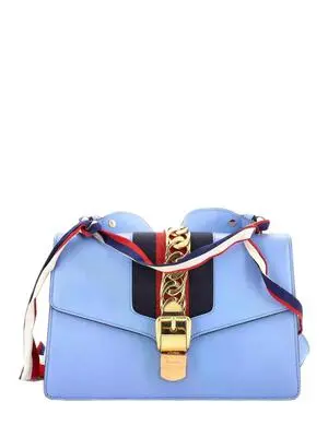 Gucci Sylvie Leather Small Shoulder Bag - Blue
