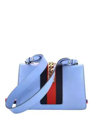 Gucci GUCCI Sylvie Leather Small Shoulder Bag Blue
