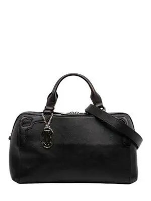 Cartier Grained Calfskin Marcello De Bowling Bag Satchel - Black