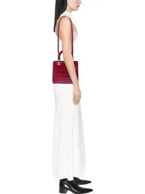 Dior Patent Cannage Lady Satchel - Red