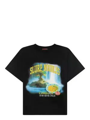 LỰU ĐẠN Graphic-print Boxy T-shirt - Black