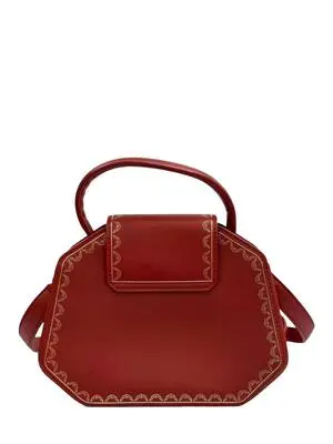 Cartier Smooth Calfskin Guirlande De Top Handle Bag Crossbody Bag - Red