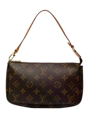 LOUIS VUITTON 2004 Monogram Pochette Accessoires Shoulder Bag - Brown
