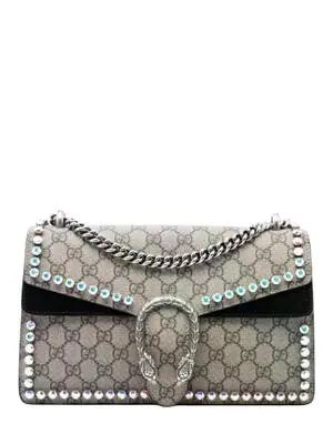 Gucci 2016-2026 Medium Gg Supreme Crystal Dionysus Shoulder Bag - Black