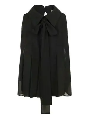 Elisabetta Franchi Bow-detail Pleated Blouse - Black