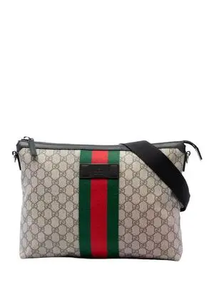 Gucci Gg Supreme Web Crossbody Bag - Neutrals