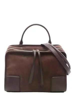 Loewe Amazona 180 Suede Handbag - Brown