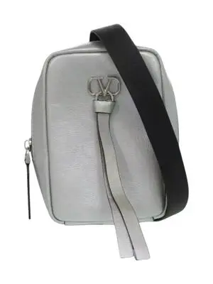 Valentino Garavani Metallic Leather Vring Crossbody Pouch - Silver