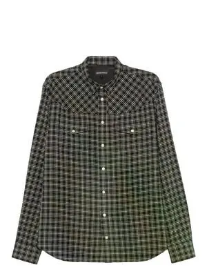 Emporio Armani Check-pattern Western-yoke Shirt - Black