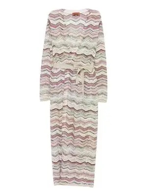 Missoni Zigzag-knit Belted Cardigan - Neutrals