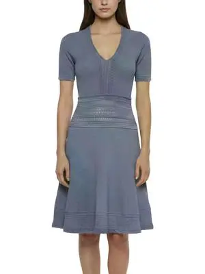 SANDRO SANDRO V-Neck Short-Sleeves Midi Dress