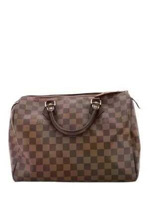 LOUIS VUITTON Damier Speedy Satchel - Brown
