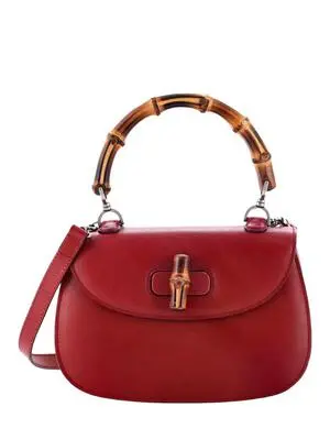 Gucci Bamboo 1947 Top Handle Bag Leather Satchel - Red