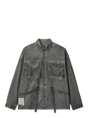 Izzue Buckle-strap Flap-pocket Shirt - Grey