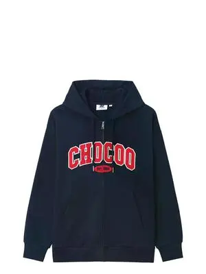 CHOCOOLATE Logo-patch Zip-fastening Sweatshirt - Blue