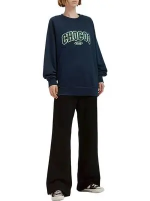 CHOCOOLATE Logo-appliqué Raglan-sleeve Sweater - Blue