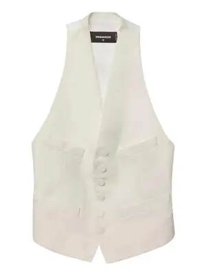 Dsquared2 V-neck Welt-pocket Waistcoat - Neutrals