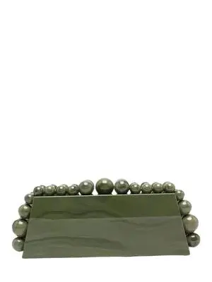 Cult Gaia Eos Lungo Marbled Clutch Bag Green