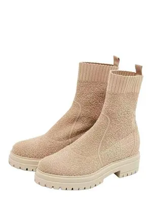 GIANVITO ROSSI Gianvito Rossi Martis Ribbed Combat Boots Neutrals