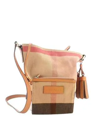 Burberry Ashby Bag House Check Canvas Medium Bucket Bag - Brown