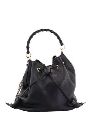 GUCCI Gucci Miss Bamboo Leather Medium Bucket Bag