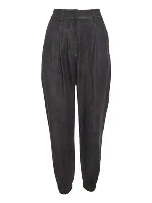 Brunello Cucinelli Brunello Cucinelli Vintage Dark Wash Cotton Pleated Jogger Jeans Blue