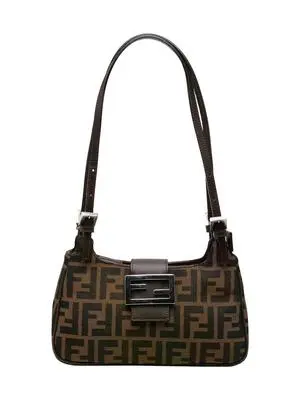 Fendi 2000-2010 Zucca Canvas Shoulder Bag - Brown