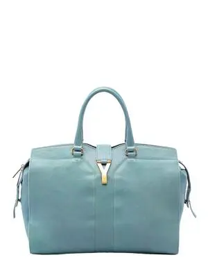 Saint Laurent Leather Cabas Chyc Satchel - Blue