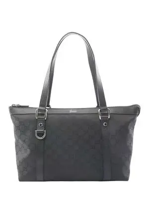 Gucci 2000-2015 Gg Nylon Abbey D Ring Tote Bag - Black