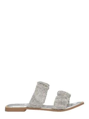 TOSCA BLU Embellished Leather Sandals With Crystals - Silver