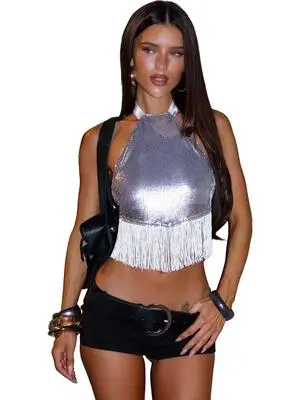 OUTCAST Katrina Crop Top - Silver
