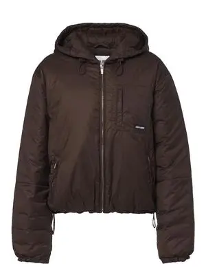 Miu Miu Hooded Puffer Jacket - Brown